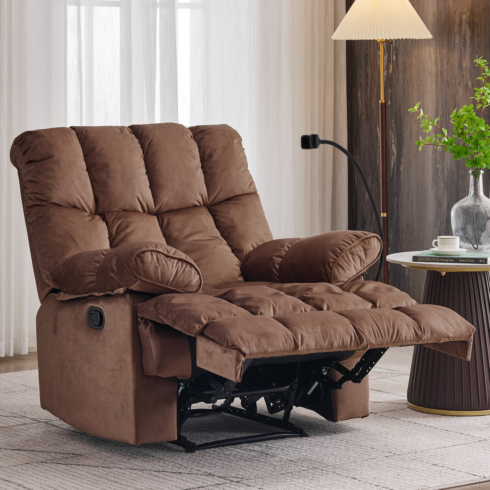 Latitude Run® Fraher Oversized Recliner ,Manual Recliner Adults Soft ...