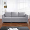 Ebern Designs Loret Modular Sectional 3 Seater Linen Sofa with Storage ...