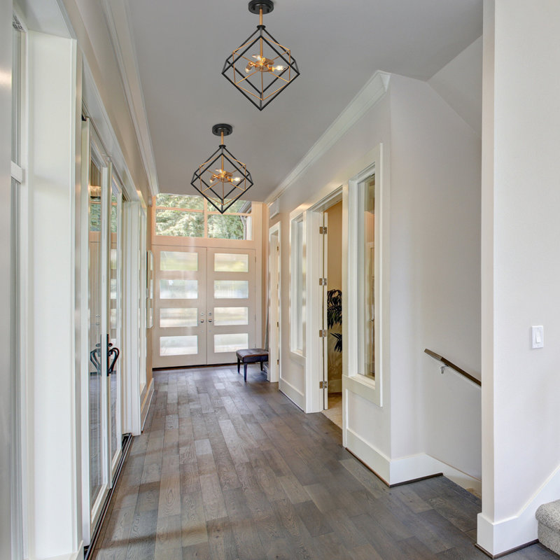 17 Stories 3 - Light 15" Caged Modern Geometric Semi Flush Mount ...