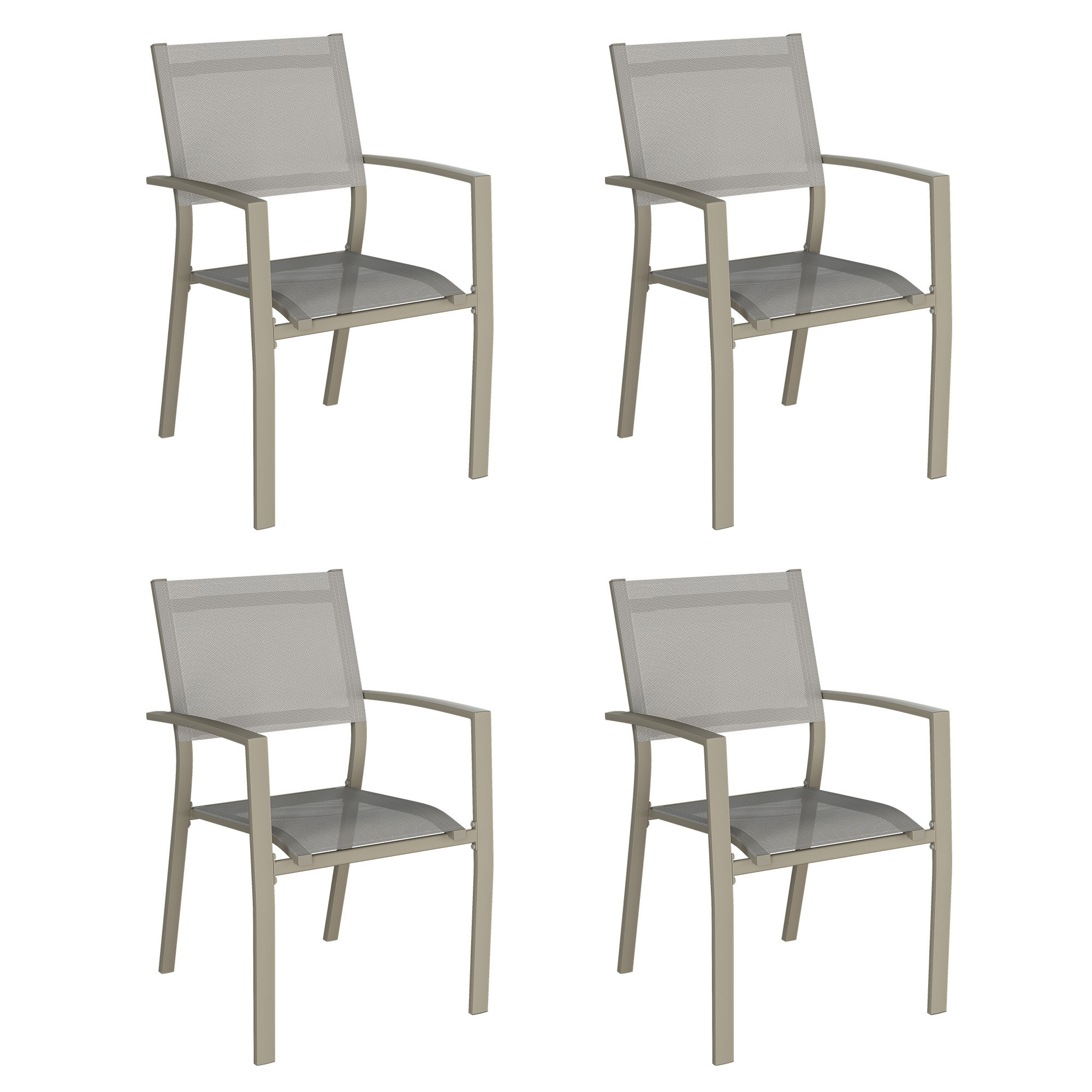 Latitude Run® Stemple Aluminum Stacking Patio Dining Armchair, Easy ...