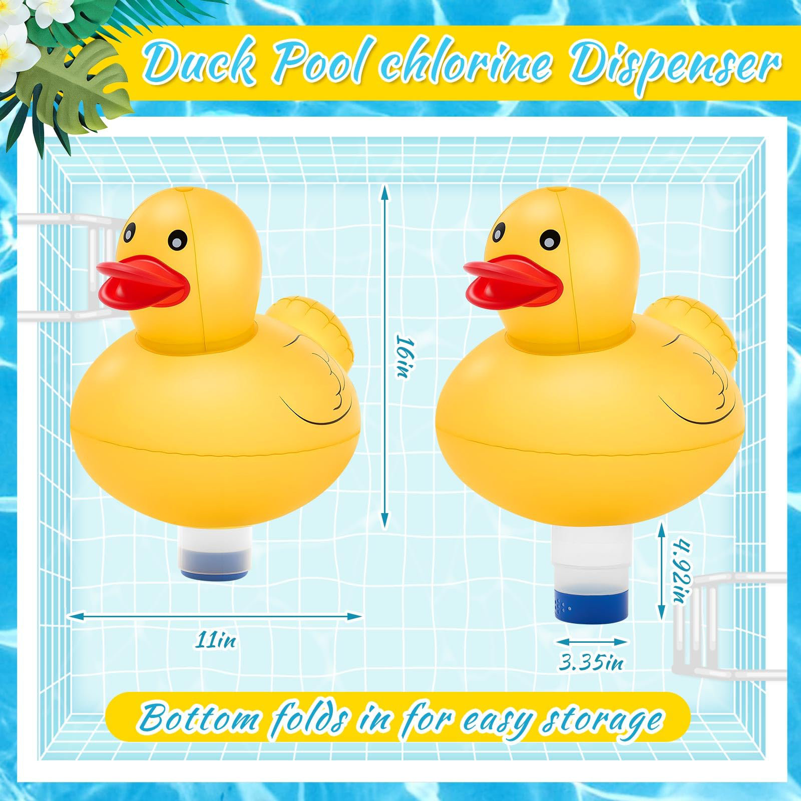 Fashion Finesse 2 Pcs 16 Inch Pool Chlorine Floater Fits 1 & 3 Inch ...