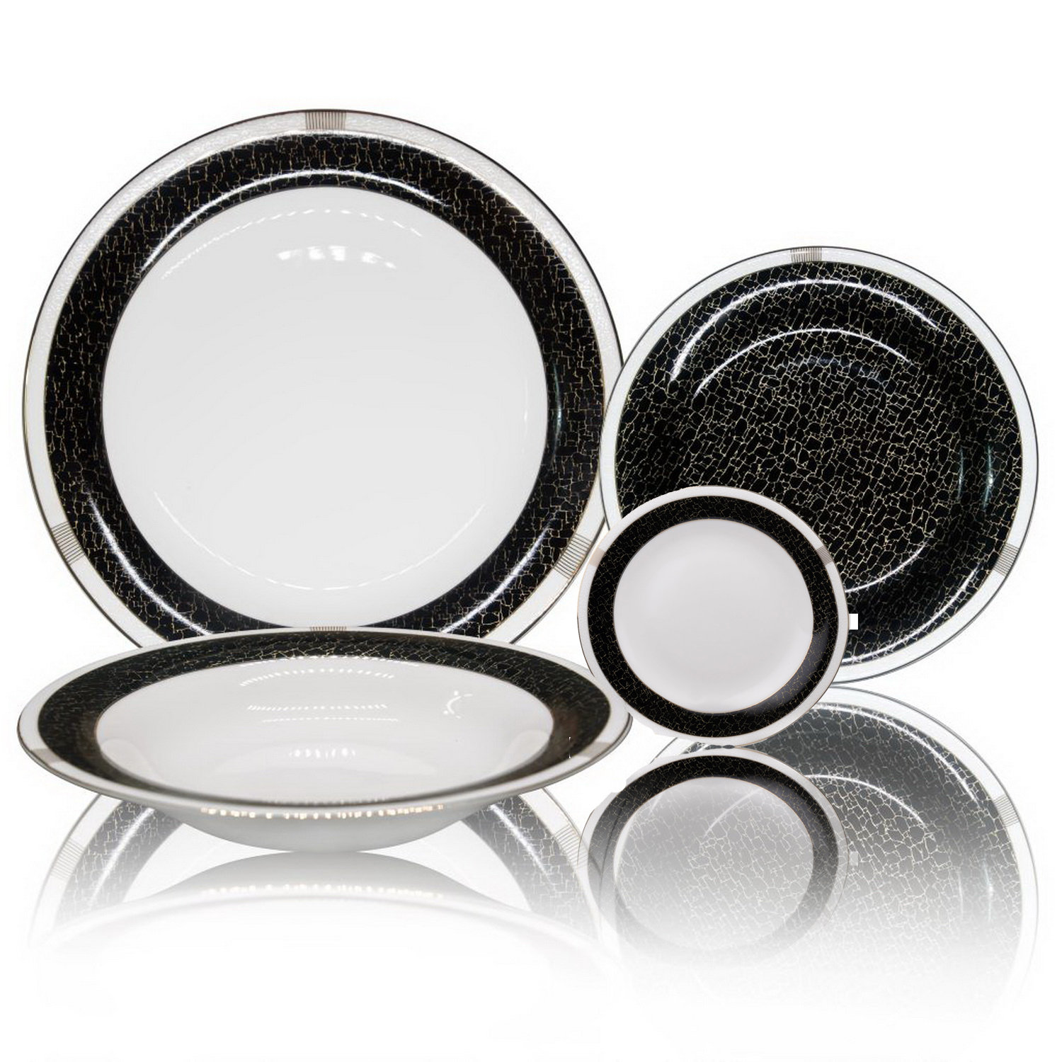 Brilliant Normand Bone China 24 PC Dinnerware Set, Service For 6 ...