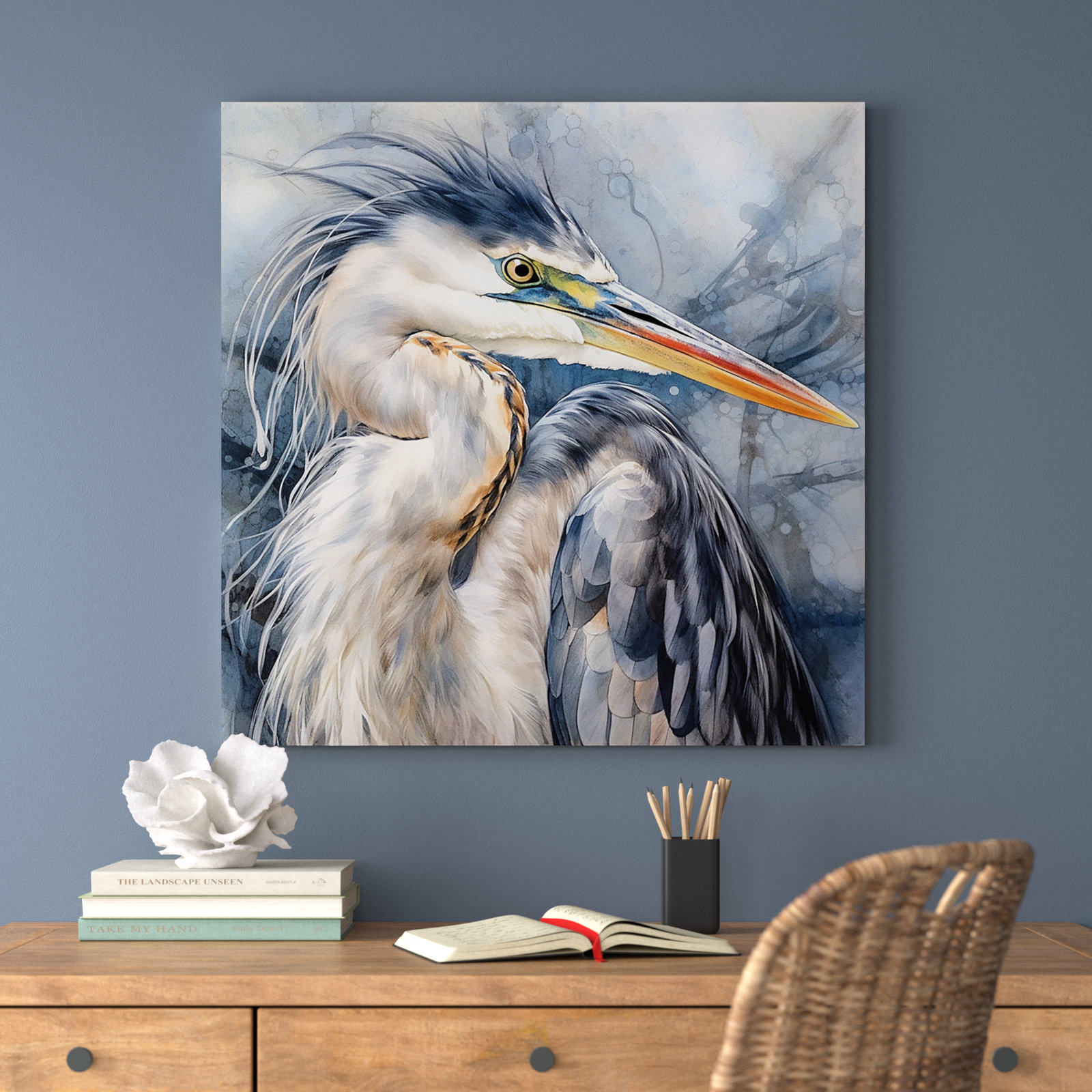 Beachcrest Home™ Heron Waterbird II On Canvas Print & Reviews | Wayfair