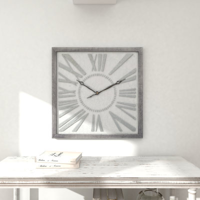 square wall clock silver