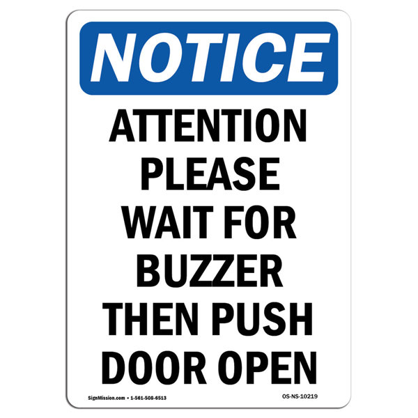 SignMission Attention Please Wait for Buzzer Sign | Wayfair