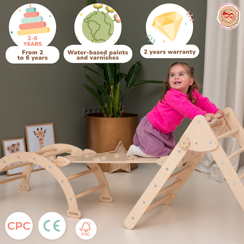 WoodandHearts 102'' W Wood Climber & Reviews | Wayfair