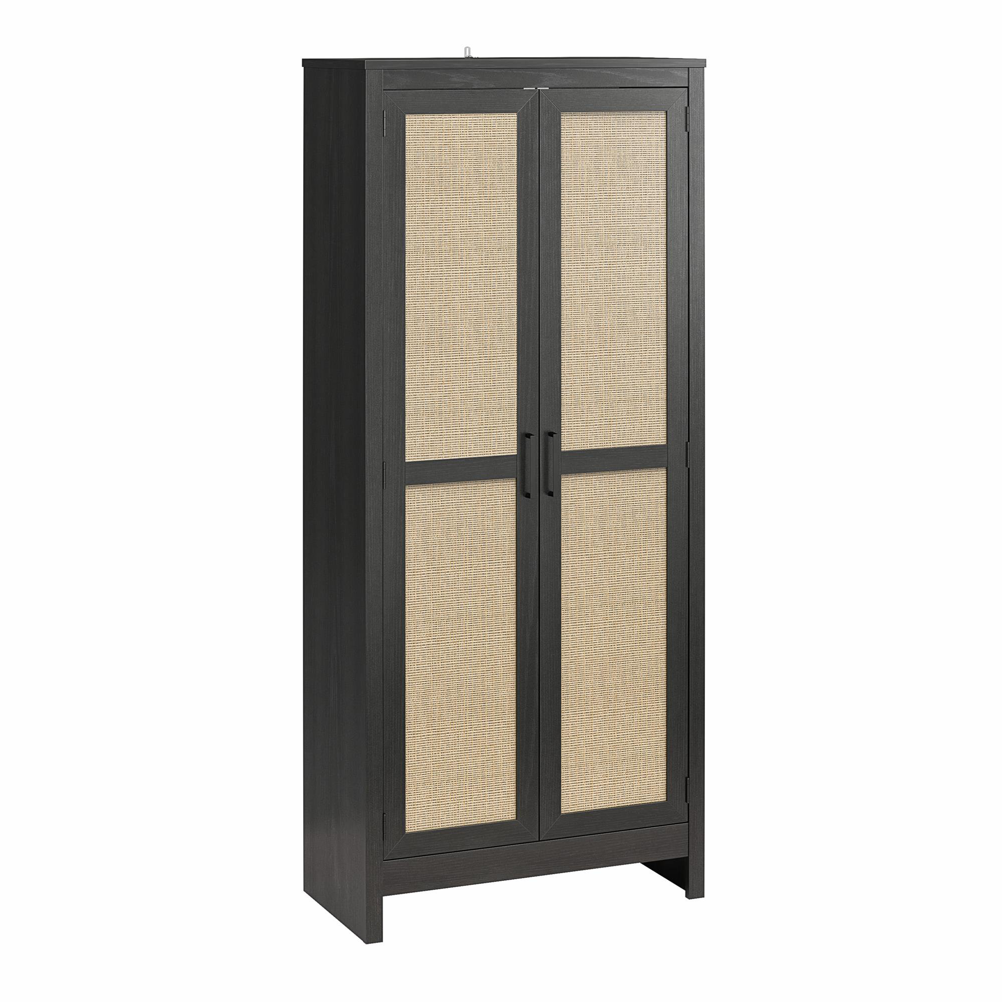 Beachcrest Home Shayla Tall 2-Door Cabinet with Faux Rattan & Reviews ...