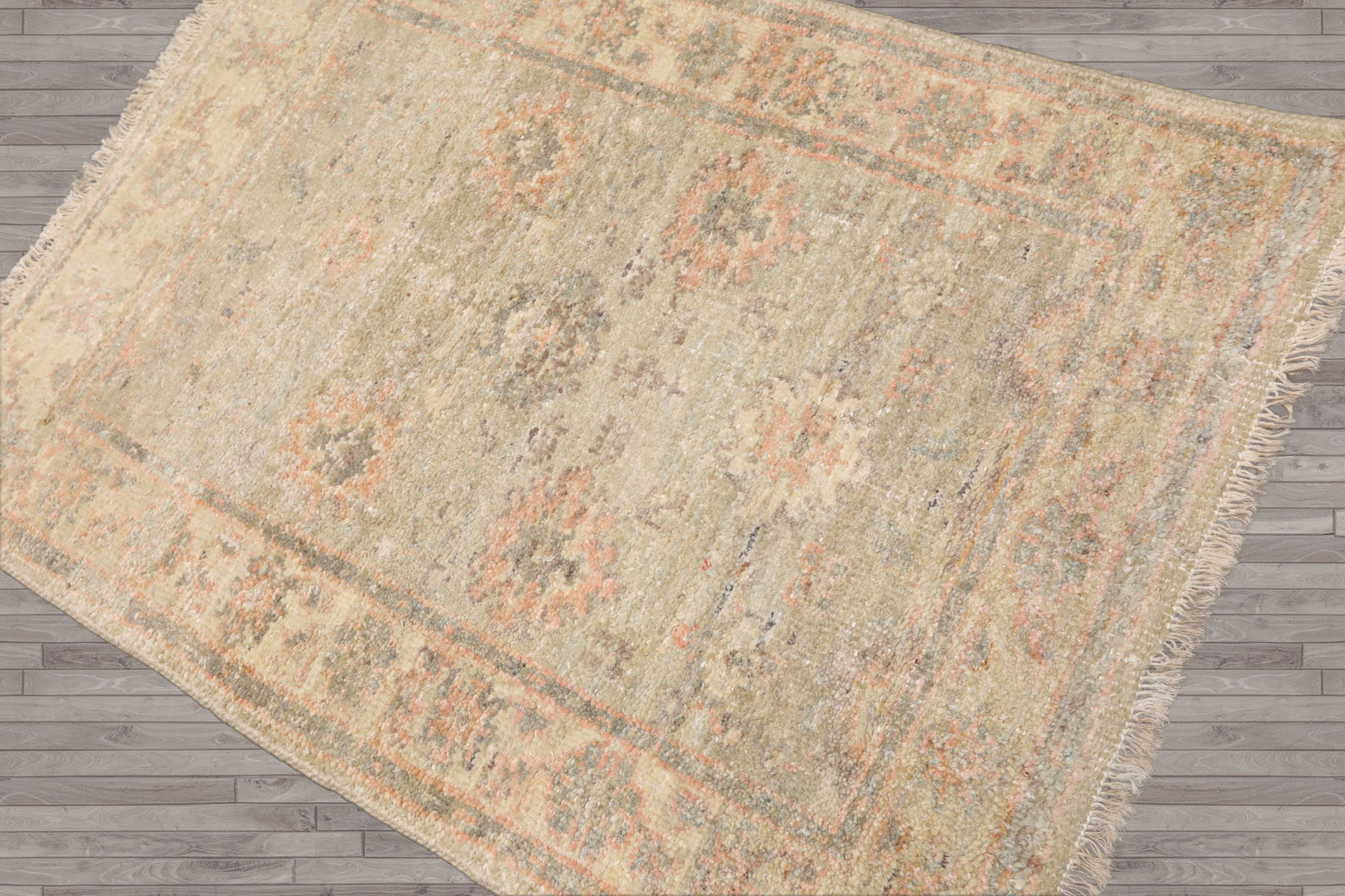 Bungalow Rose 2'x3' Mint Oushak Afghan New Zealand Wool Oriental Area ...