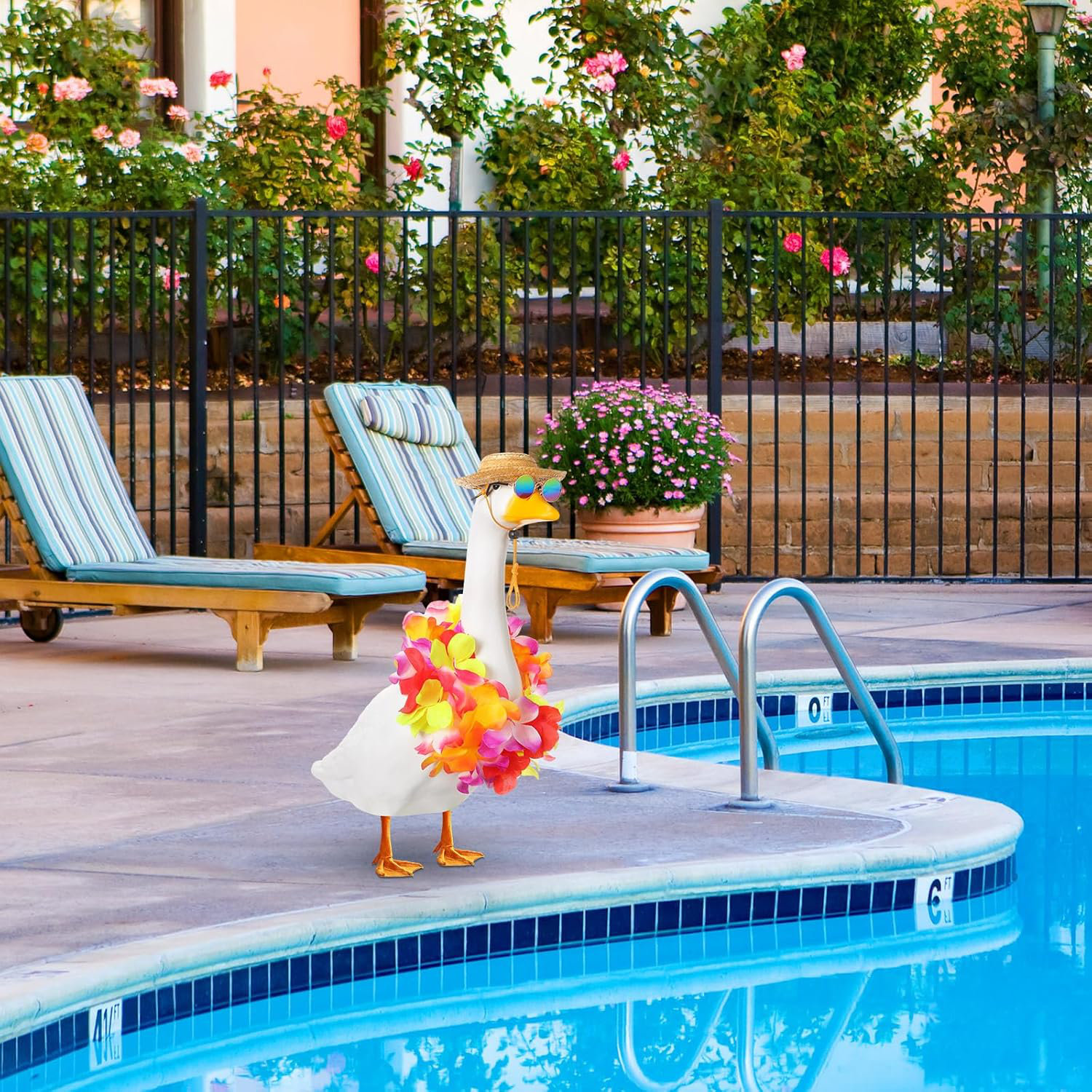 Arlmont & Co. Summer Porch Goose Outfits For Plastic Goose 23/17'' Lawn ...