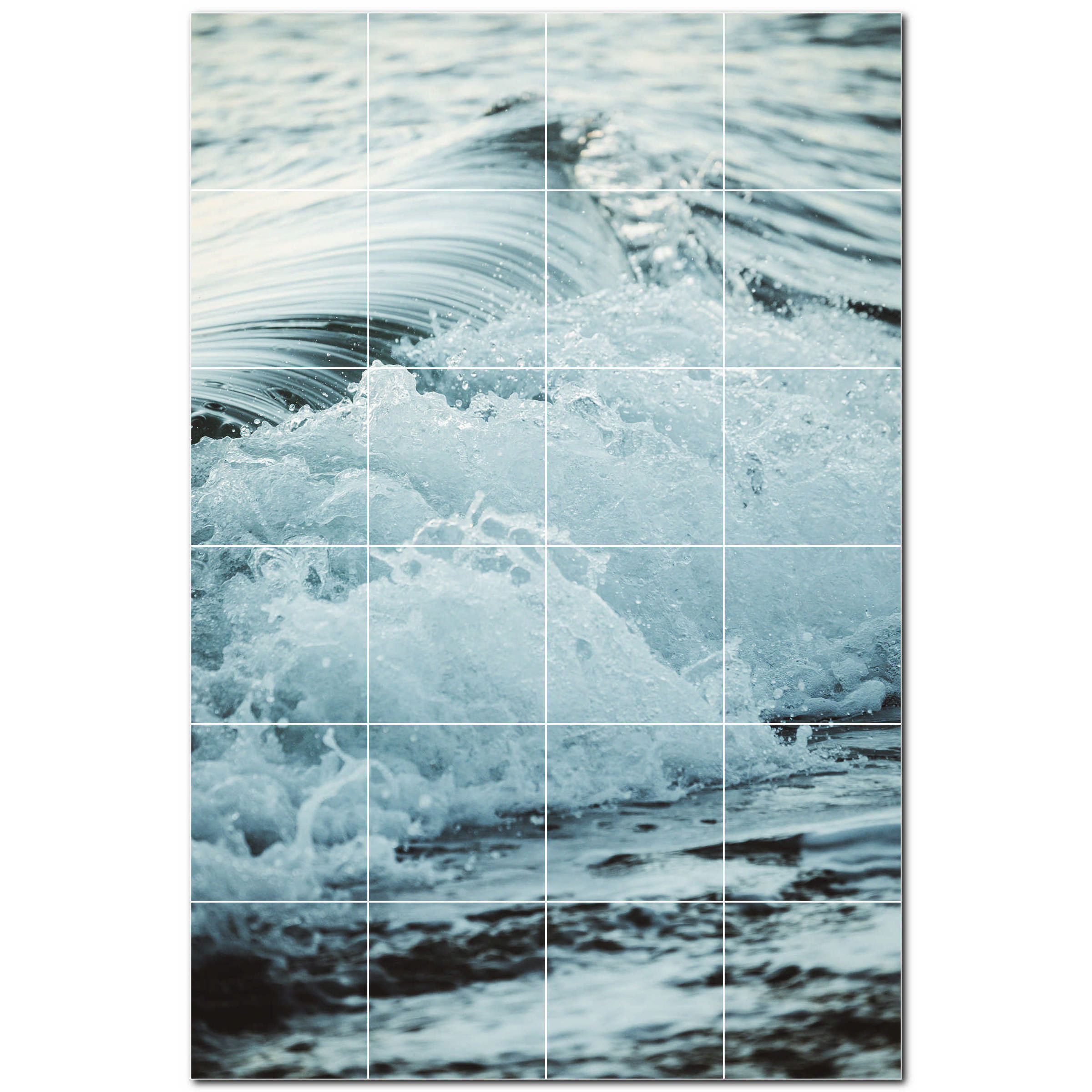 Picture-Tiles.com Murale décorative en céramique 12 po x 12 po Waves ...