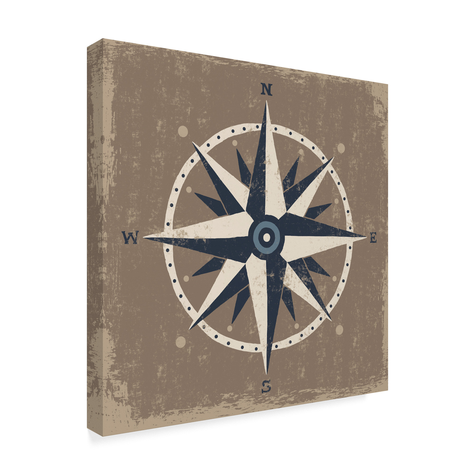 Breakwater Bay 'Nautical Compass' Acrylic Painting Print on Wrapped ...