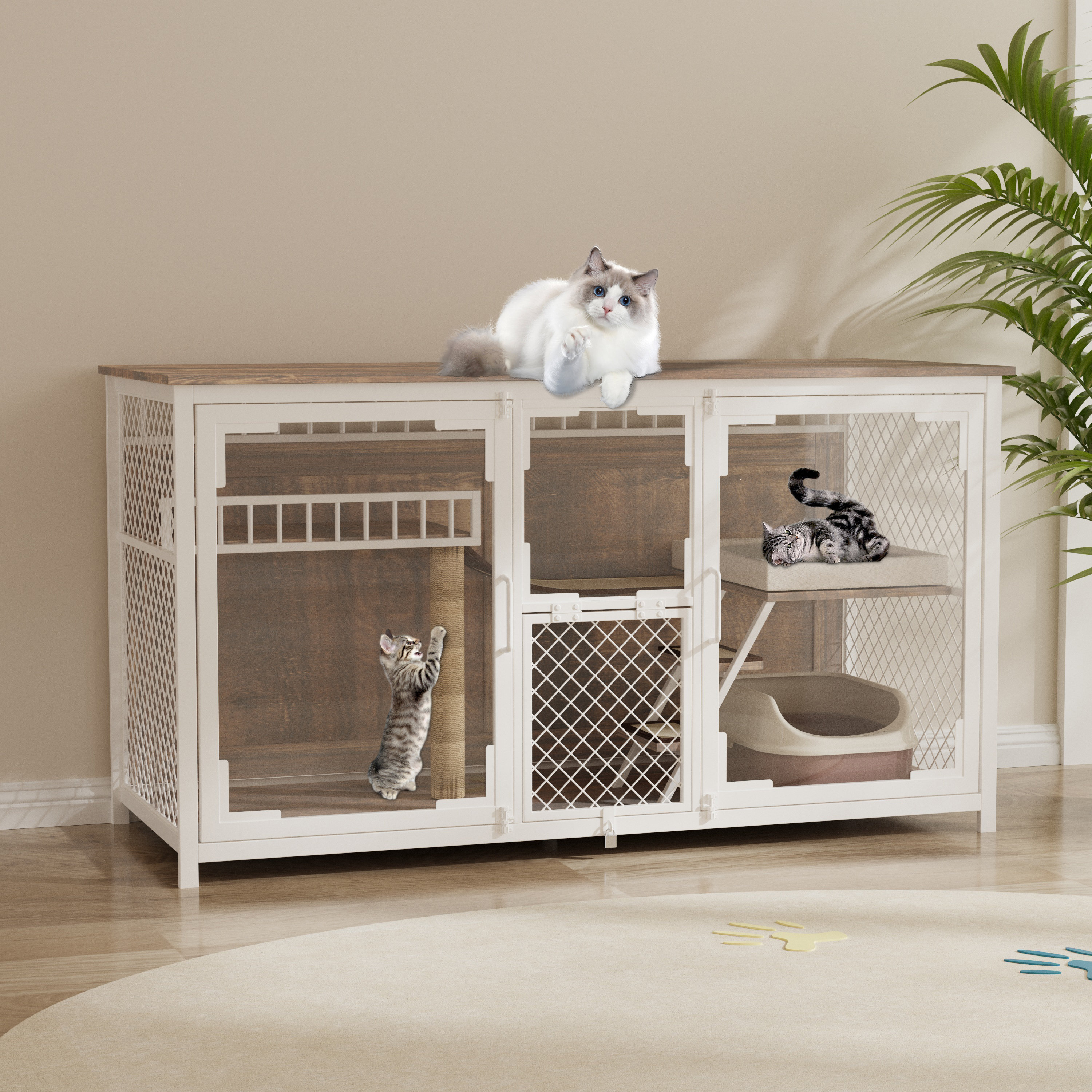 Tucker Murphy Pet™ Dietzel Wooden Furniture Cat Cage,Cat House TV stand ...