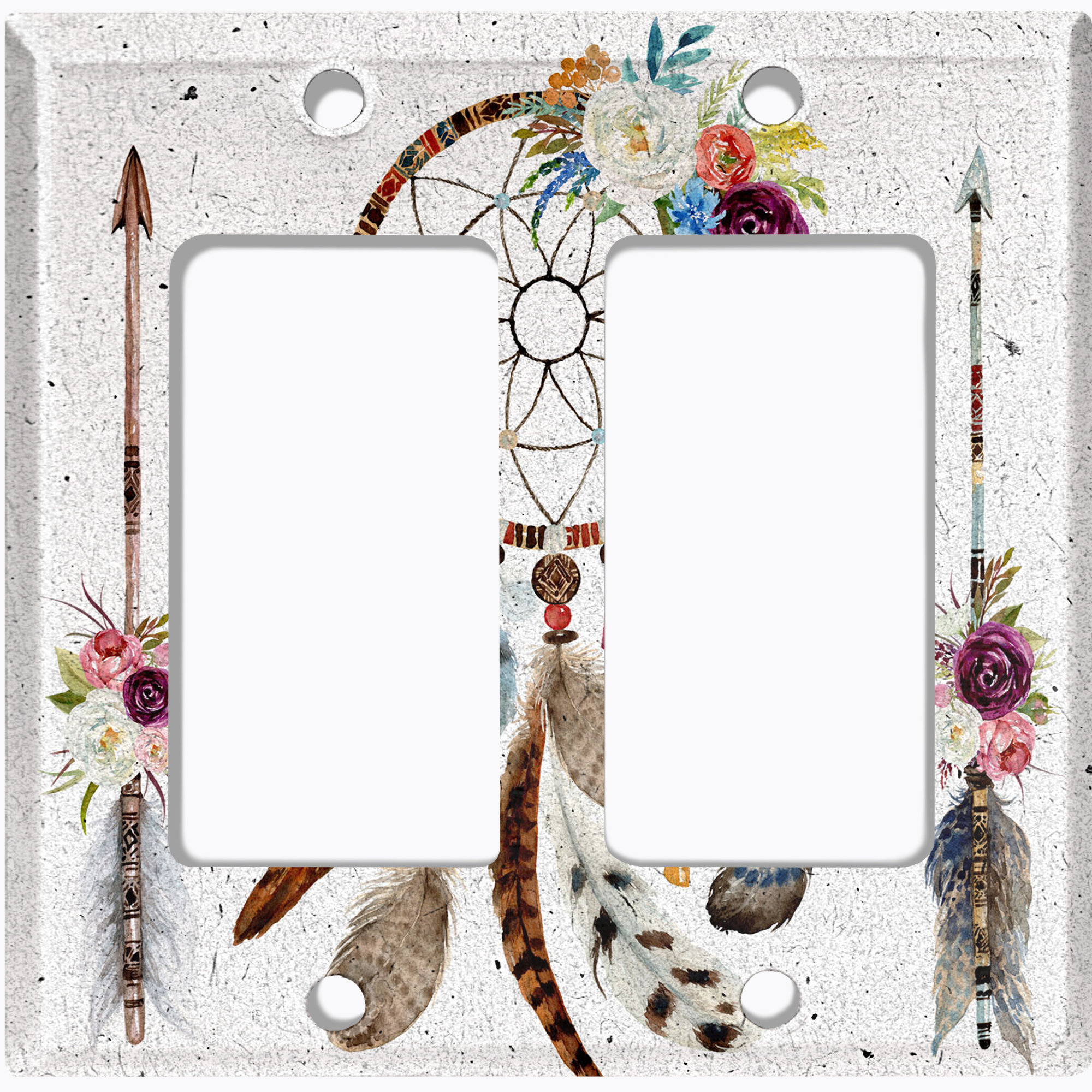 WorldAcc Indian Native Dream Catcher Feather Arrows Colourful 2-Gang ...