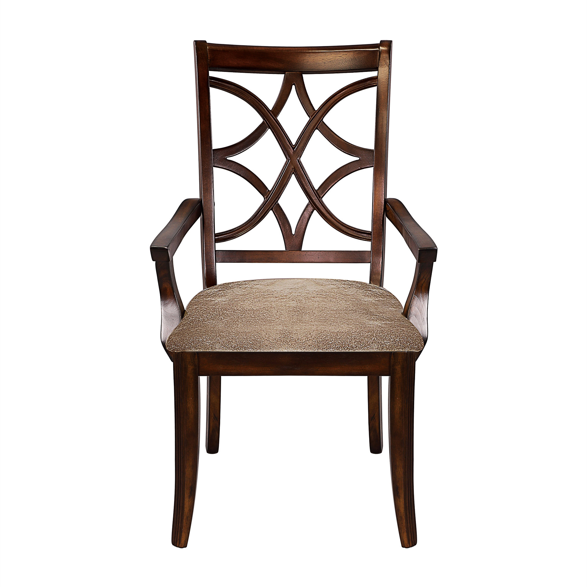 Canora Grey Rishana Fabric Cross Back Arm Chair Dining Chair - Wayfair ...