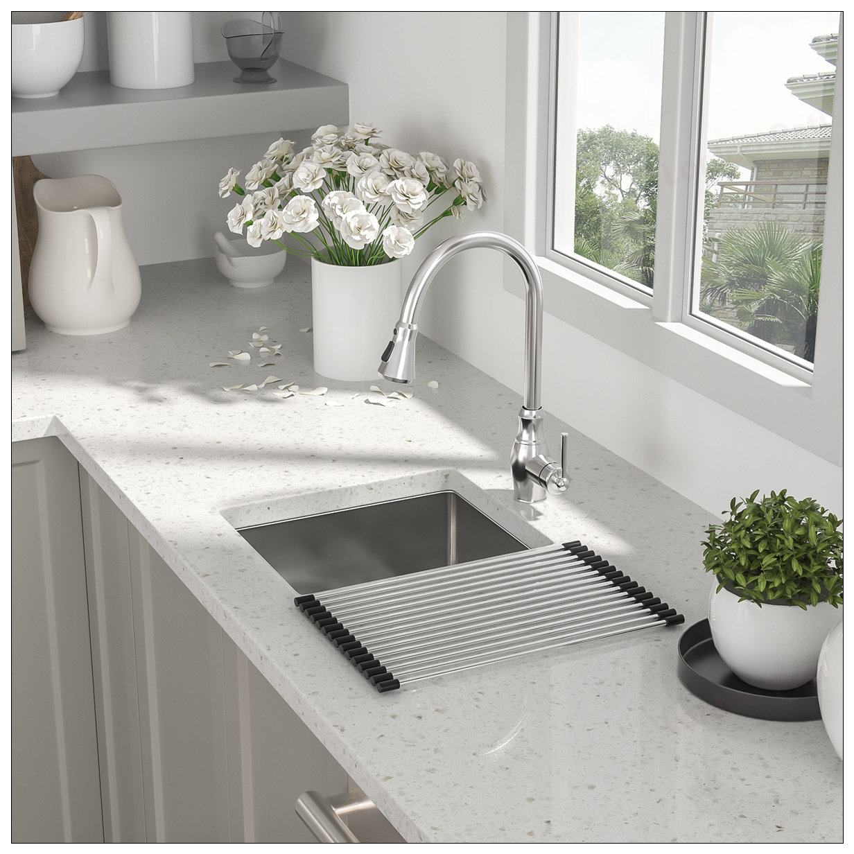 lonloo pati 13 Inch Undermount Stainless Steel Kitchen Sink, 16 Gauge ...