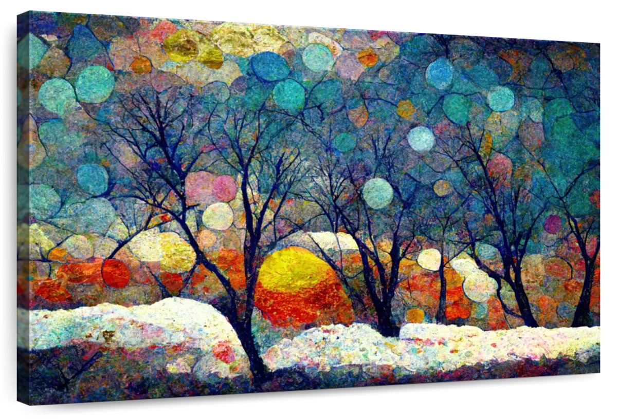 Millwood Pines Alvord Abstract Winter Tree Colors | Wayfair