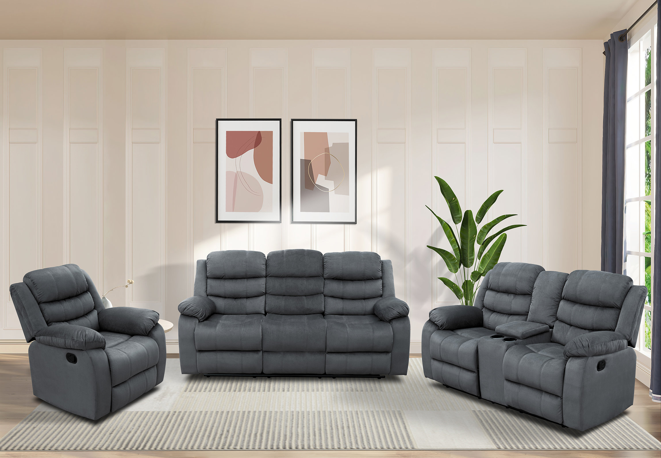 Red Barrel Studio® Abrar 3 - Piece Velvet Living Room Set | Wayfair