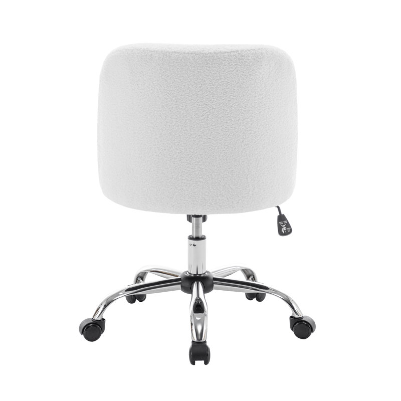 Wade Logan® Brodyn Sherpa Fabric Office Chair with Steel Roller Base ...