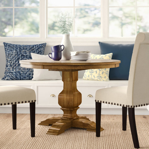Three Posts™ Fortville Round Solid Wood Dining Table & Reviews | Wayfair