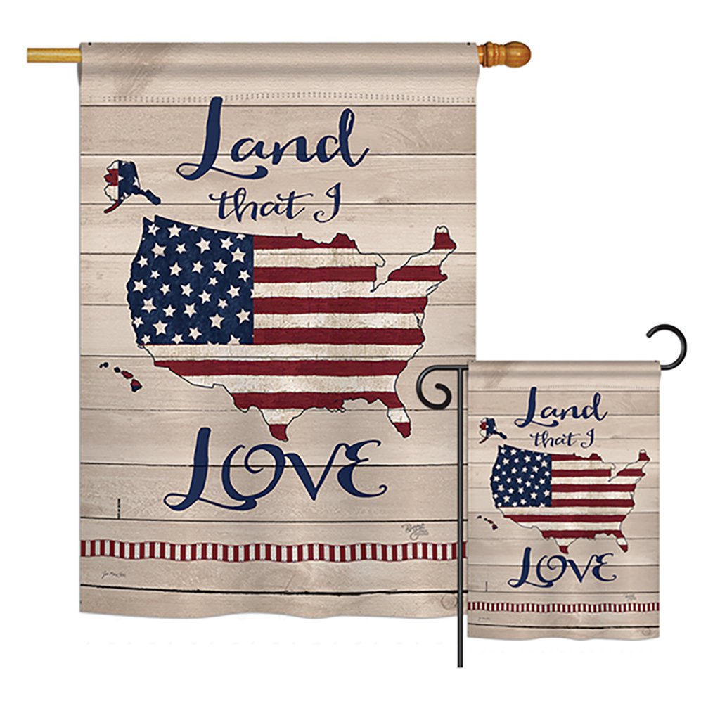 Breeze Decor Land I Love Americana Patriotic Impressions 2-Sided ...