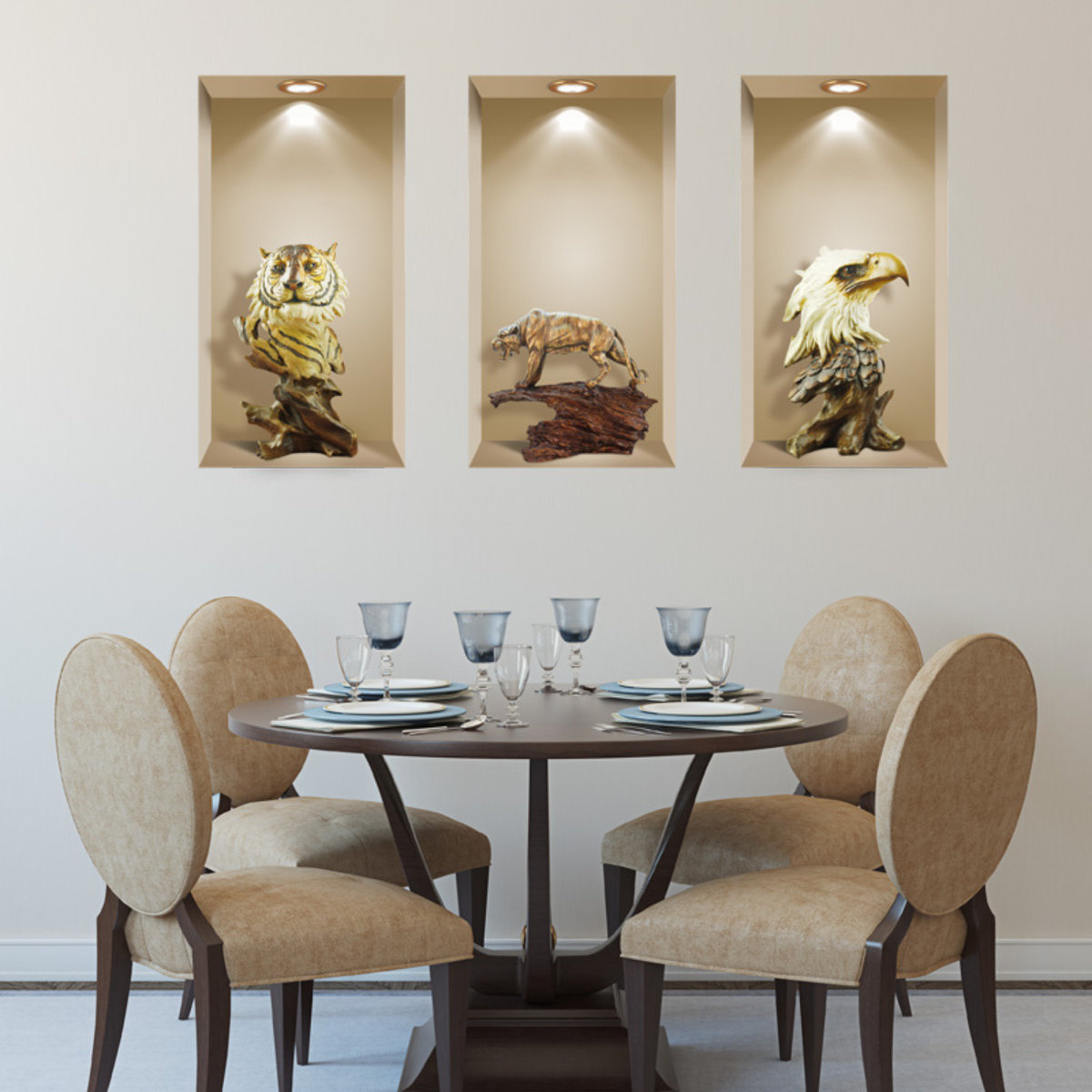 Bungalow Rose 3D Niche Wall Art Decals - 3 Pieces | Easy To Apply ...