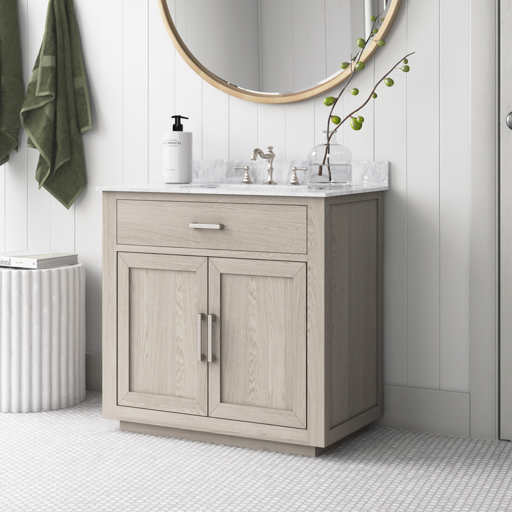 Sand & Stable Ingalls 36'' Single Bathroom Vanity with Marble Top ...