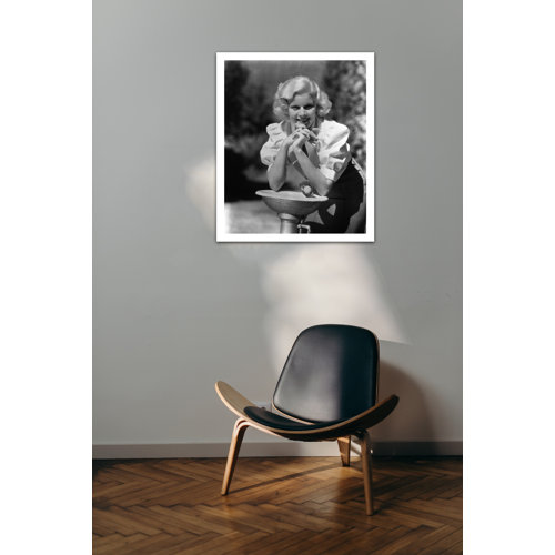 Globe Photos Entertainment Jean Harlow Leaning on Drinking Fountain ...