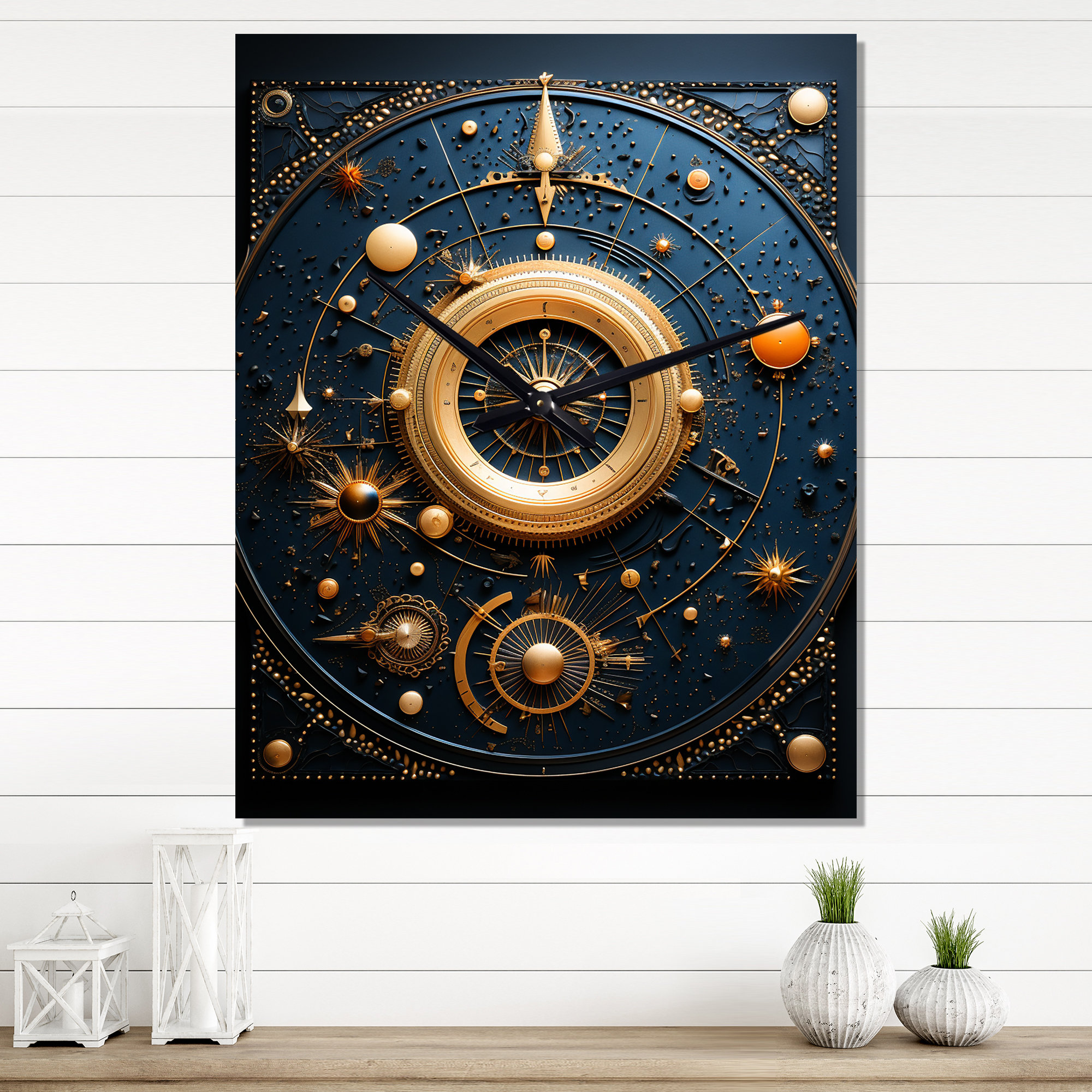 Design Art Arcane Visions In Gold And Teal II - Abstract Modern Wall ...