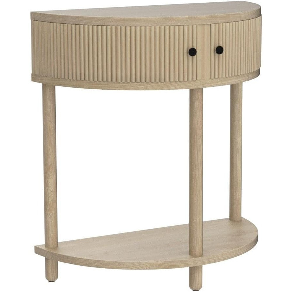 Latitude Run® Fluted Half Moon Console Table - Small Entry Desk ...