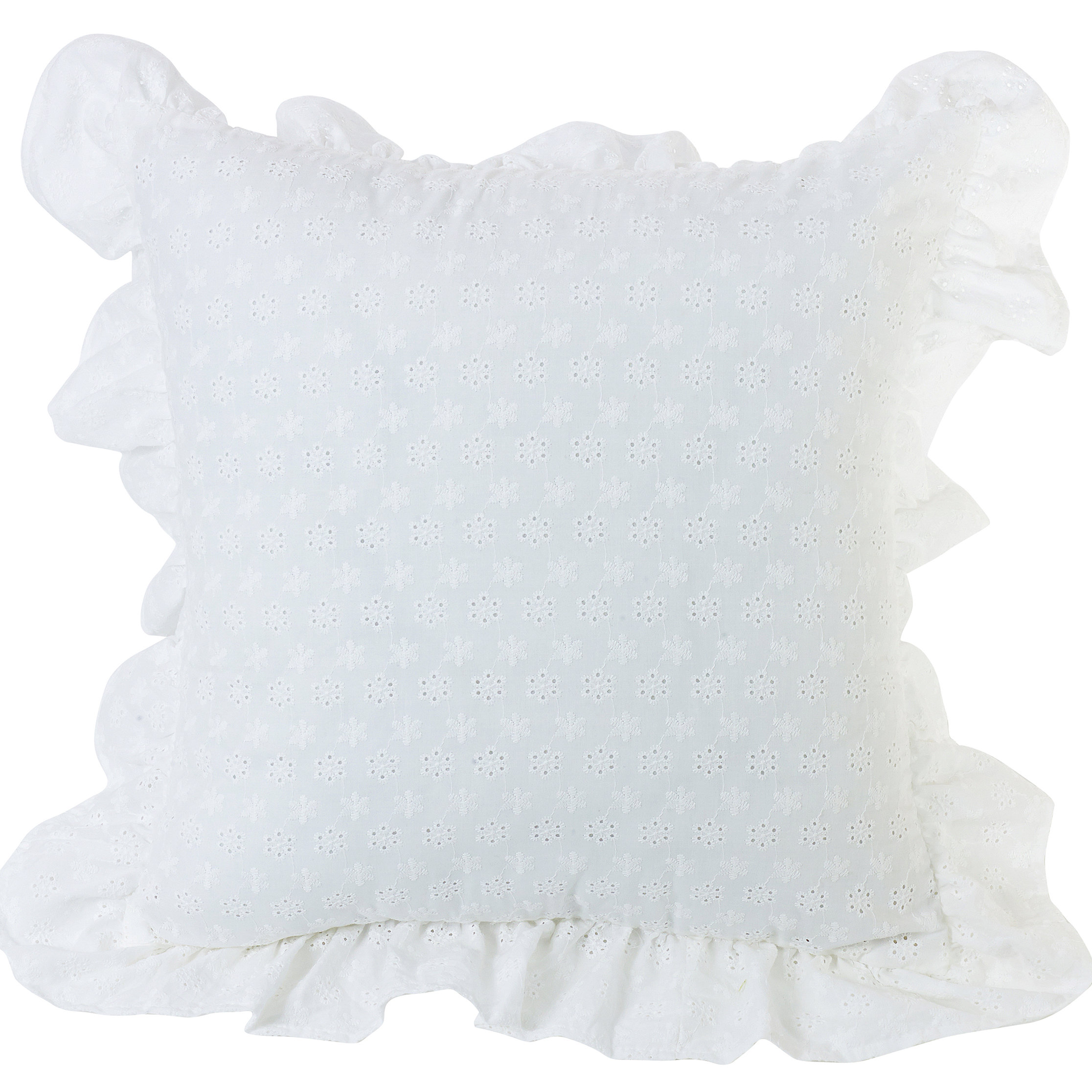 HiEnd Accents Salado Ruffled Flange Eyelet Throw Pillow | Wayfair