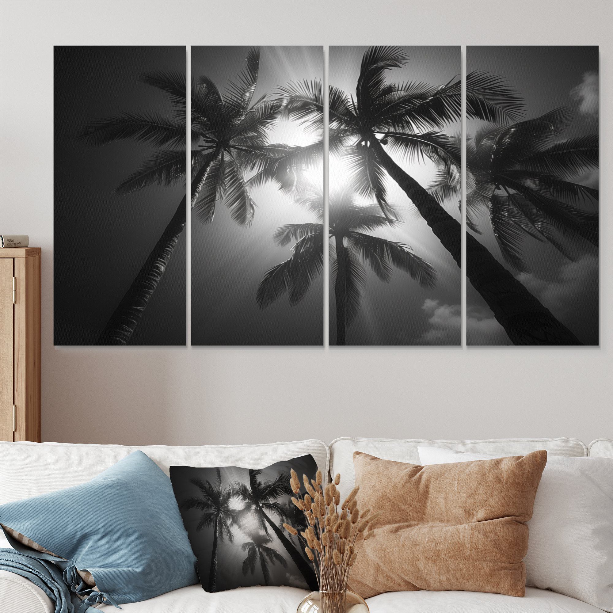 Bay Isle Home™ Monochrome Grey Palm Trees Elegant Silhouette - Palms ...