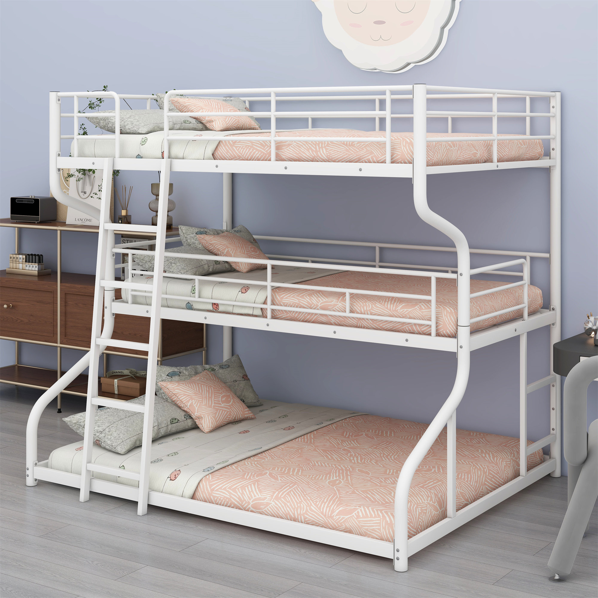 Isabelle & Max™ Algertha Full XL over Twin XL over Queen Metal Triple Bunk Bed by Isabelle & Max ...