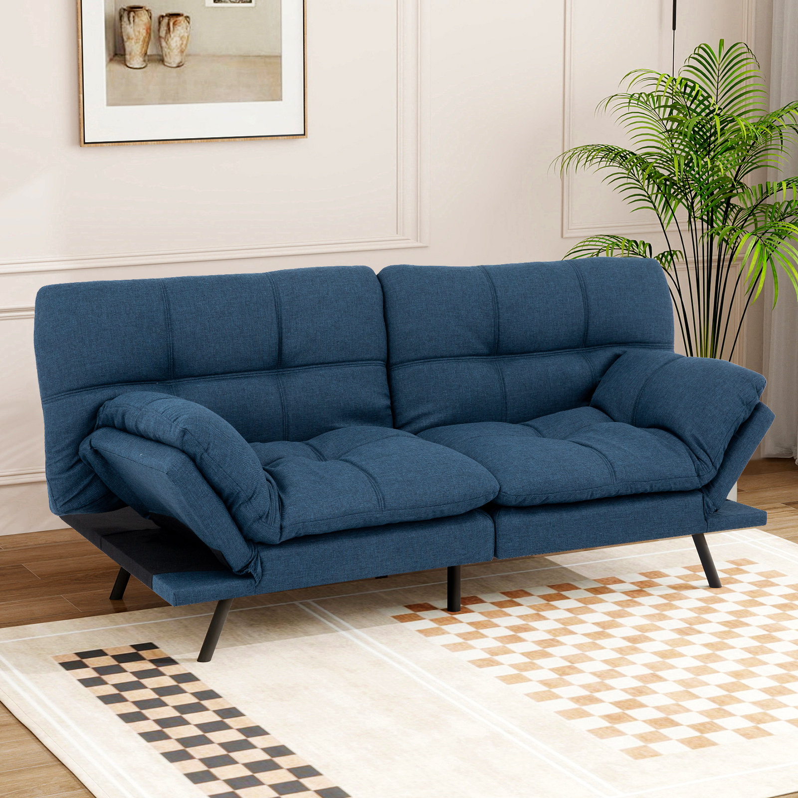 George Oliver Oppelo 71'' Upholstered Convertible Sofa, Twin Sleeper ...