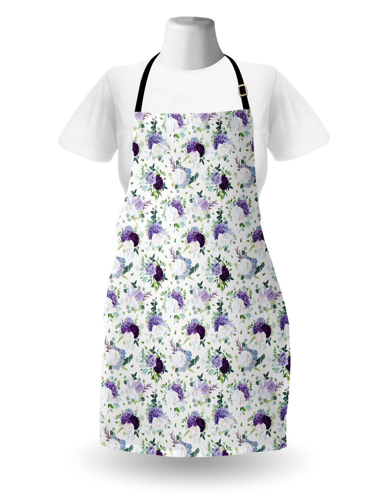 East Urban Home Floral Apron Unisex Hydrangea Rose Iris Flowers Adult ...