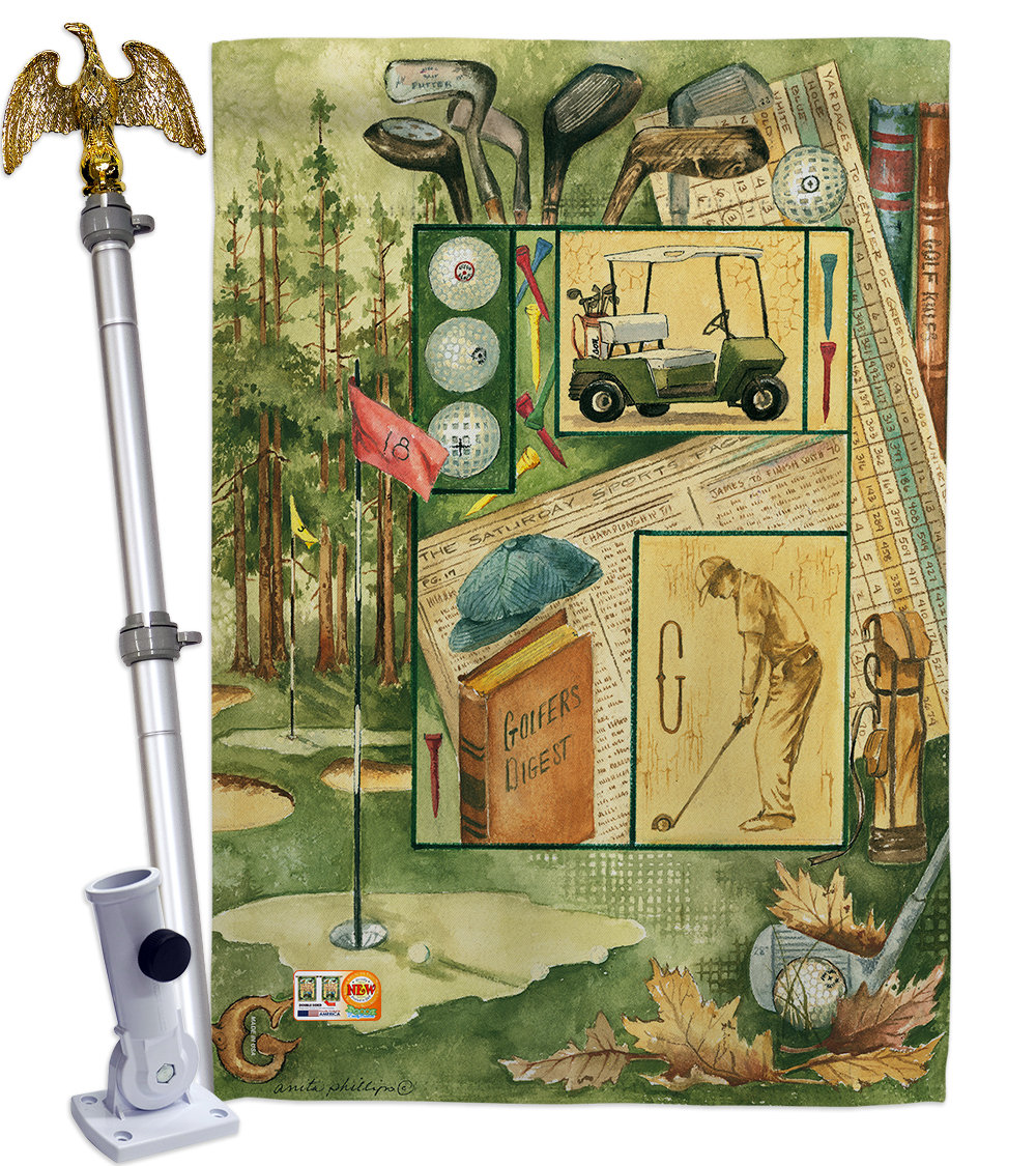 Loon Peak® Gallman Round of Golf 2-Sided Polyester 40" H x 28" W Flag ...