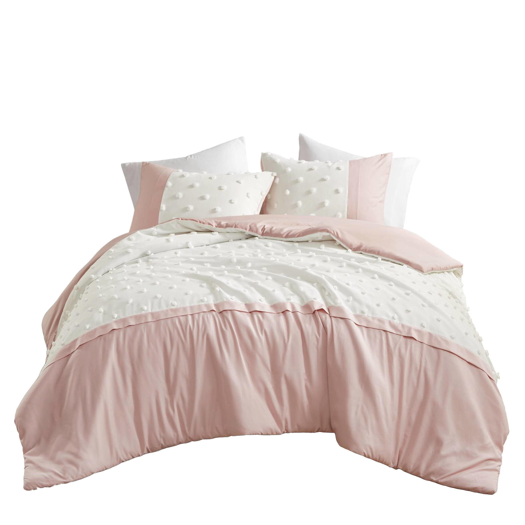Kivaritio 3 Pcs Full/queen Pink Clip Duvet Cover , Design, Microfiber ...