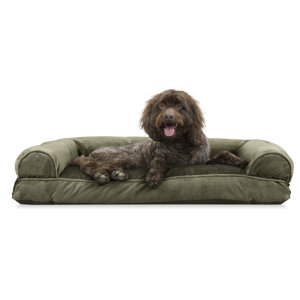 FurHaven Faux Fur & Velvet Pillow Sofa Pet Bed & Reviews | Wayfair