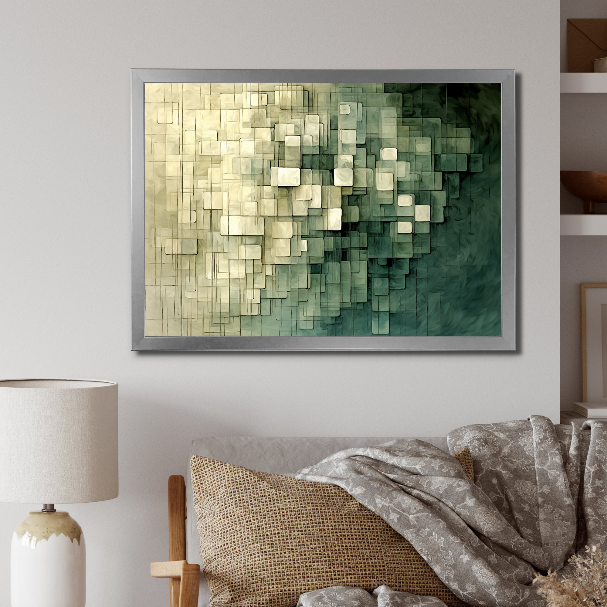 Wrought Studio Rebirth Retro Abstract In Vintage Gold Blue - Abstract ...