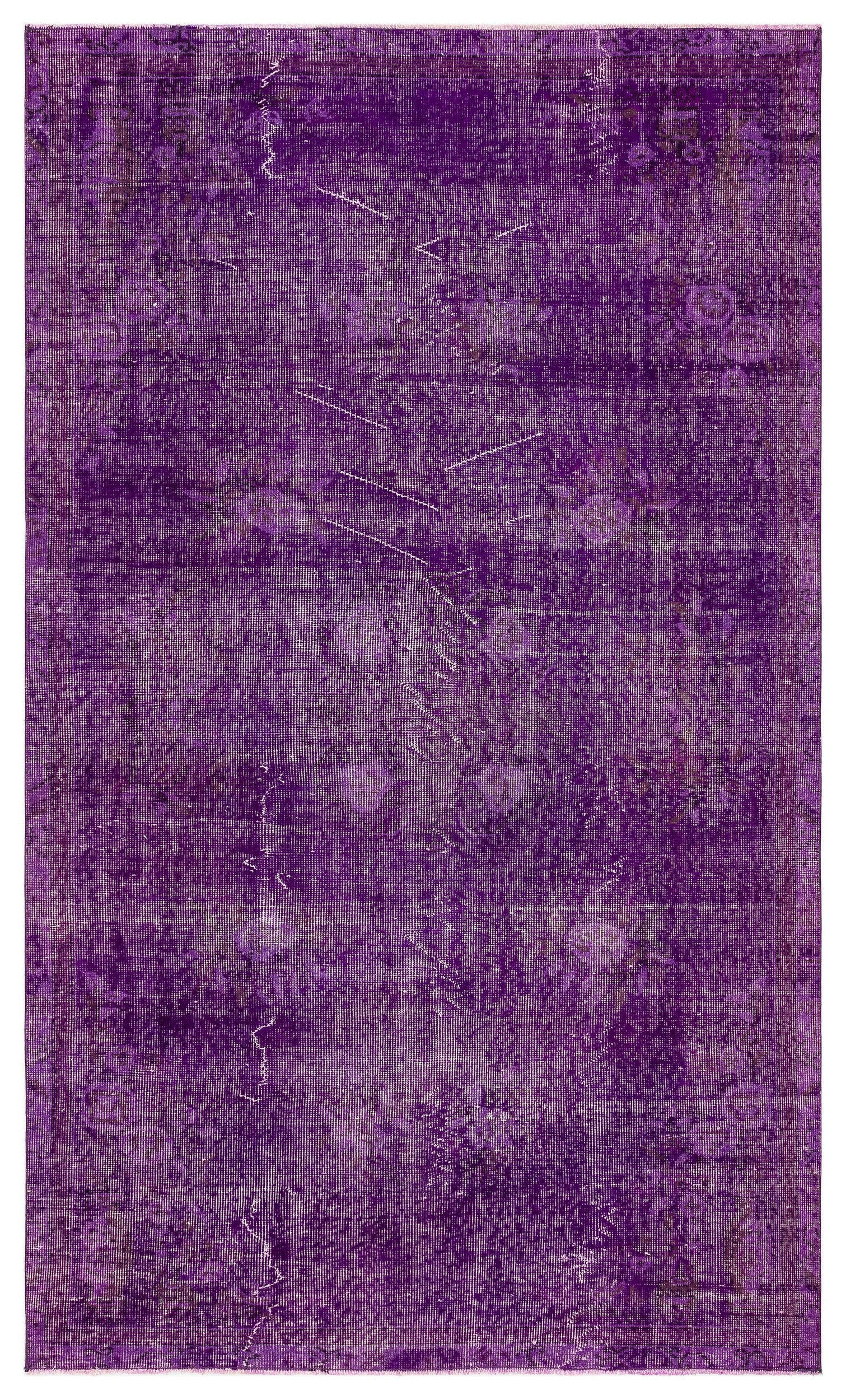 17 Stories Parkchester Atina Purple Vintage Wool Handmade Area Rug ...