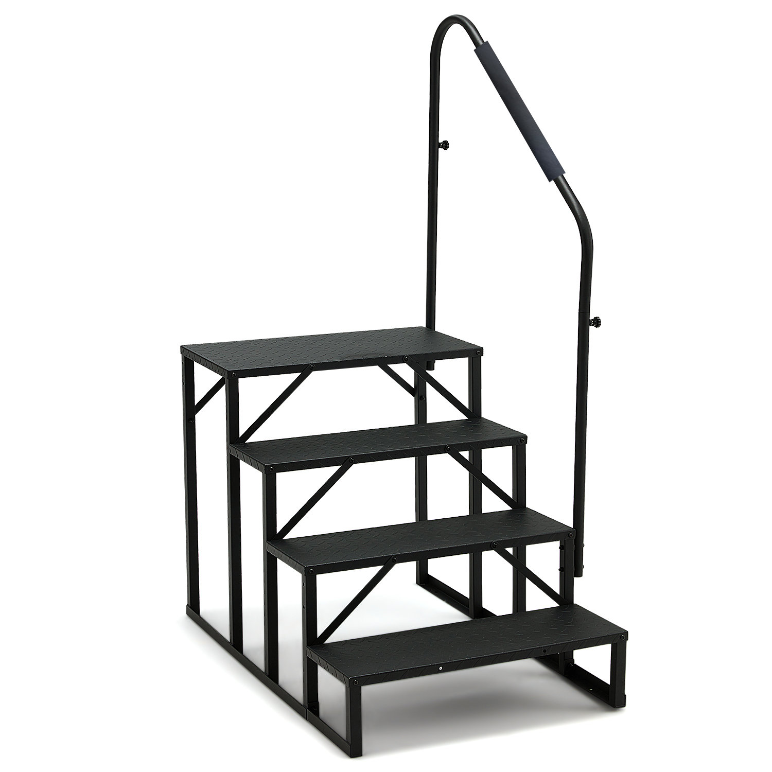 EROMMY 25.8"D Rv Steps With Handrail, Metal Mobile Home Stairs With ...