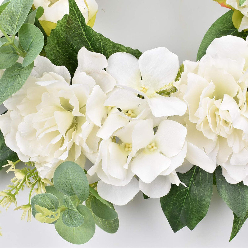 The Holiday Aisle® Greenery Summer Door Wreaths with White Peony ...