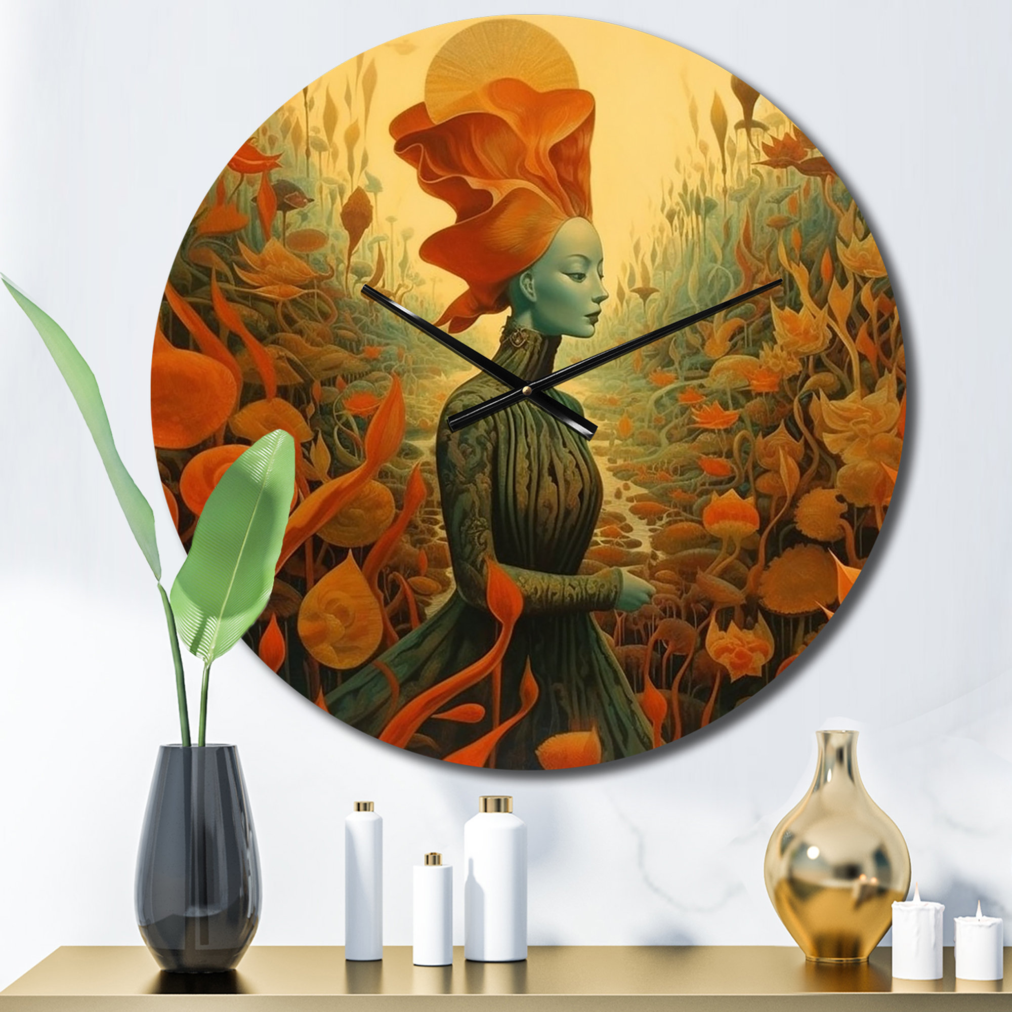 Design Art Goddess Dreams In Retro Colors IV Wall Clock | Wayfair