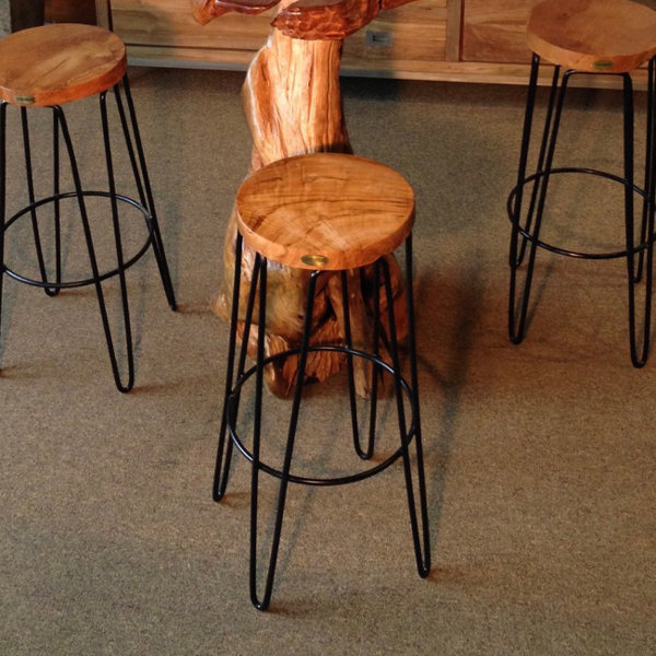 ChicTeak 30'' Counter Stool with Metal Frame | Wayfair