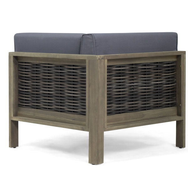 Highland Dunes Kenosha Outdoor 4 Piece Sectional Seating Group with ...