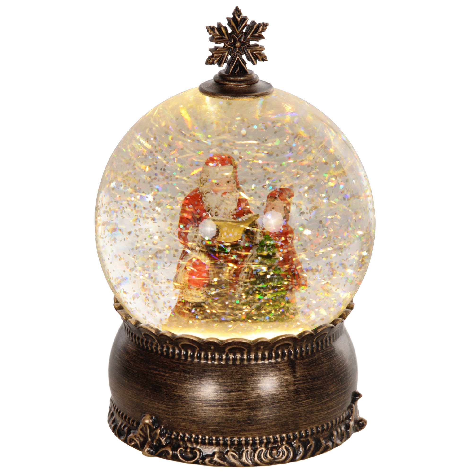 The Holiday Aisle® Christmas Snow Globe with Light Musical Snow Globe ...