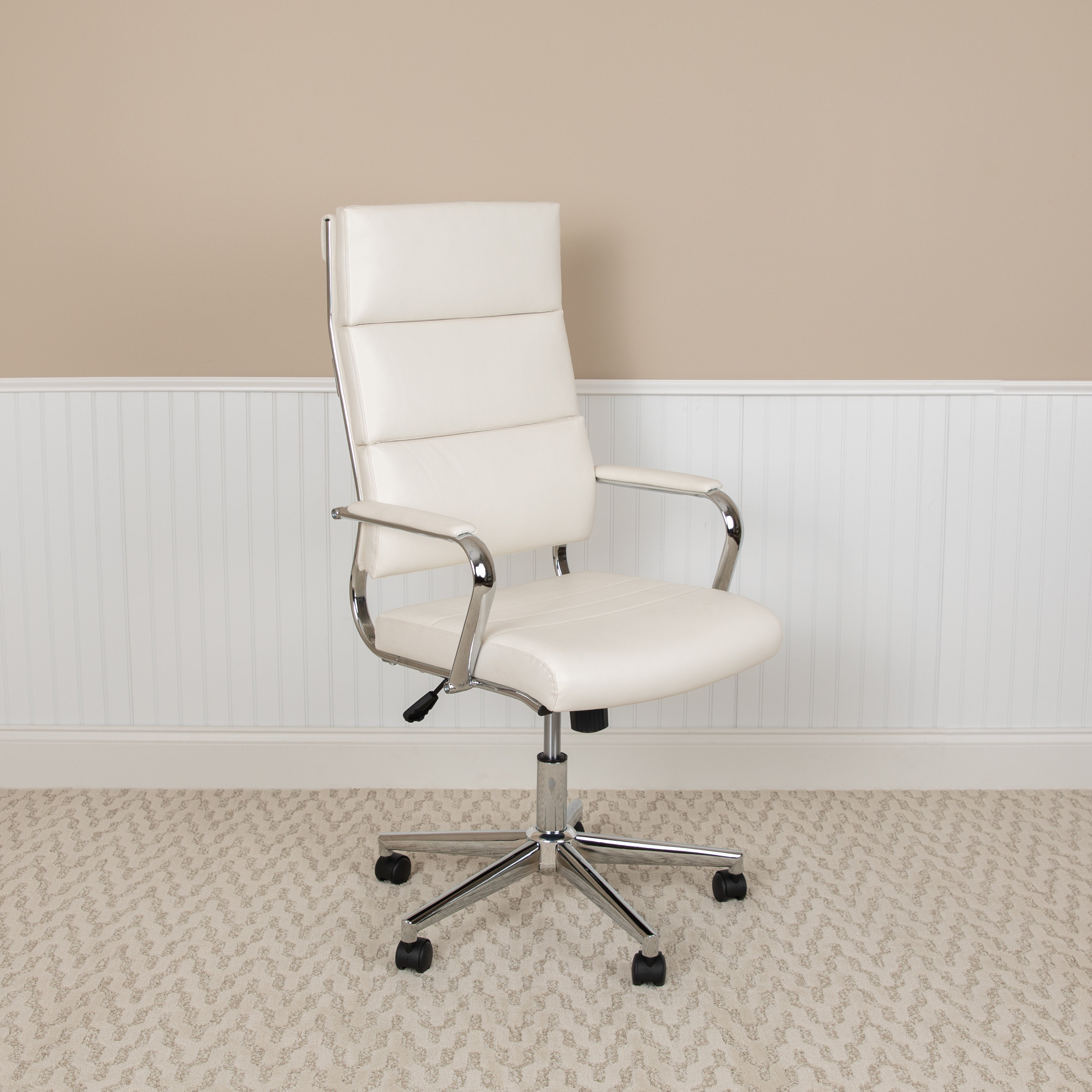 Inbox Zero High Back LeatherSoft Contemporary Panel Executive Swivel ...