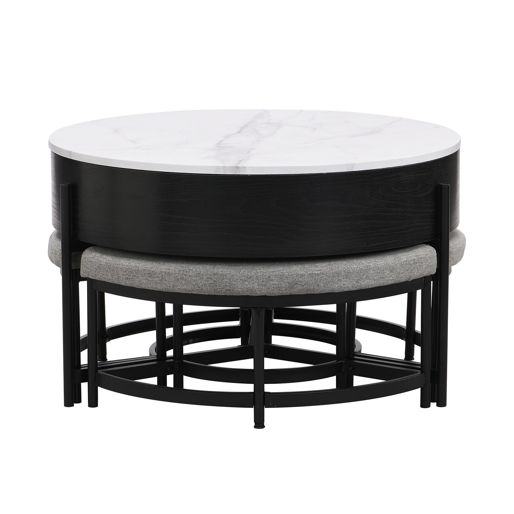 Mercer41 Modern Round Lift-Up Coffee Table with Storage Space | Wayfair