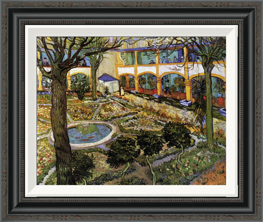 Vault W Artwork 'Courtyard Hospital Arles' by Vincent Van Gogh Framed ...