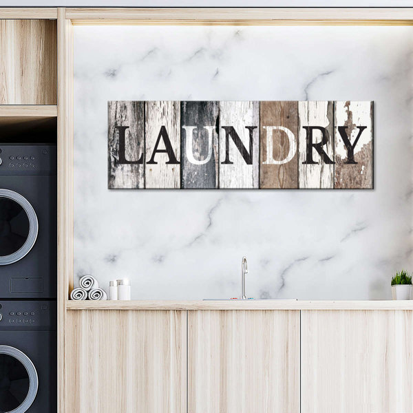 Trinx Rustic Laundry Sign Canvas Print | Wayfair
