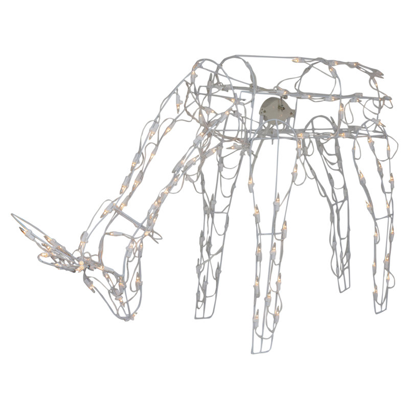 Northlight Seasonal 42" Lighted White Feeding Reindeer Animated Outdoor ...